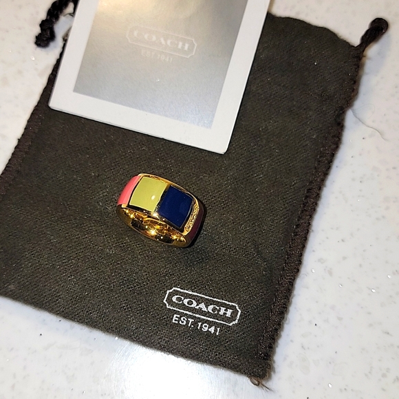 Coach | Jewelry | Nwt Coach Multicolor Ring Costume Jewelry 34 Inside ...